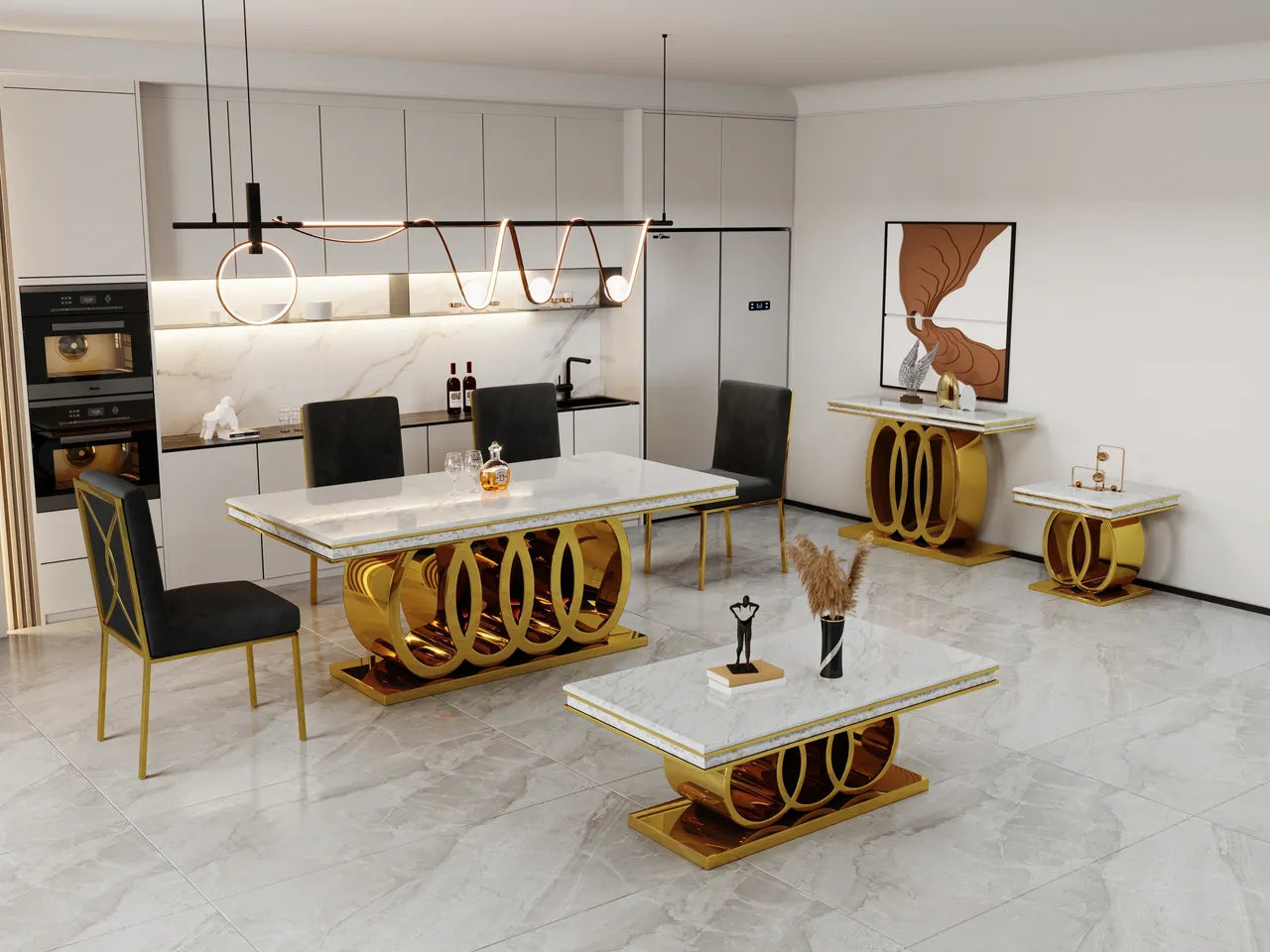 Audi Design Dining Table Set – Furniture Empire